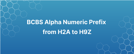 BCBS Alpha Numeric Prefix from H2A to H9Z