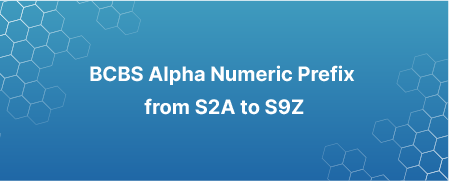 BCBS Alpha Numeric Prefix from S2A to S9Z